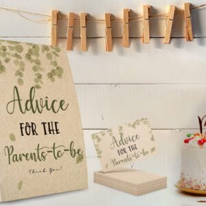 Advice for the Parents-to-Be Sign, Baby Shower Advice Game Kit (1 Standing Sign + 50 Advice Cards), Baby Showers Decorations-NPZAD13