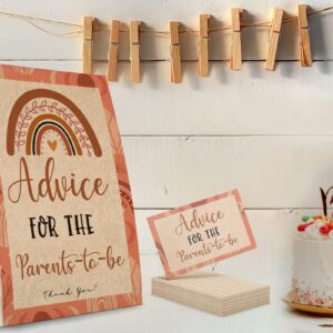 Advice for the Parents-to-Be Sign, Baby Shower Advice Game Kit (1 Standing Sign + 50 Advice Cards), Baby Showers Decorations-NPZAD08