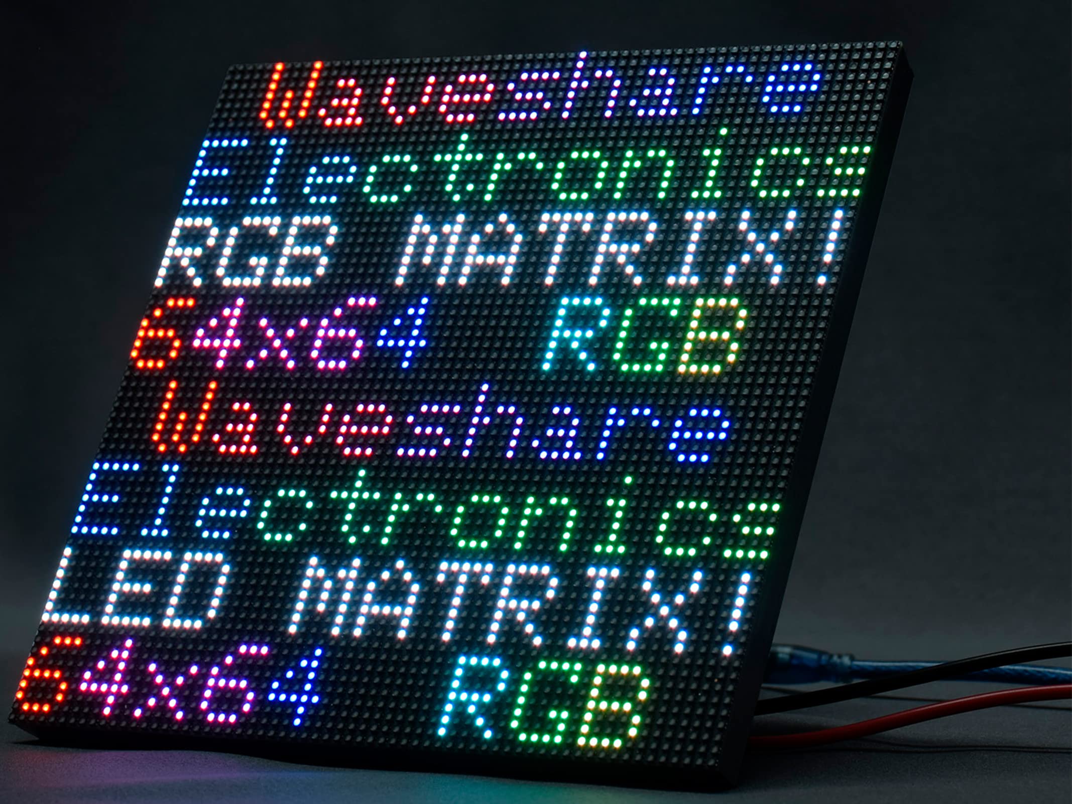 waveshare 64x64 4096 Pixels RGB Full-Color LED Matrix Panel 3mm Pitch Displaying Text/Colorful Image/Animation Adjustable Brightness Chainable Design,Compatible with Arduino/Raspberry Pi