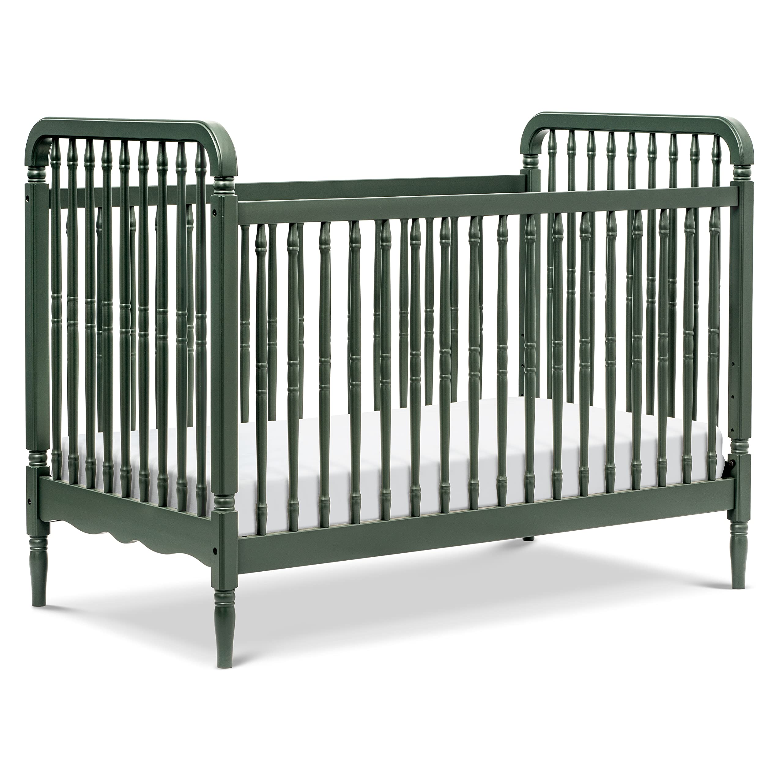 Namesake Liberty 3-in-1 Convertible Spindle Crib with Toddler Bed Conversion Kit in Forest Green, Greenguard Gold Certified (M7101FRGR)