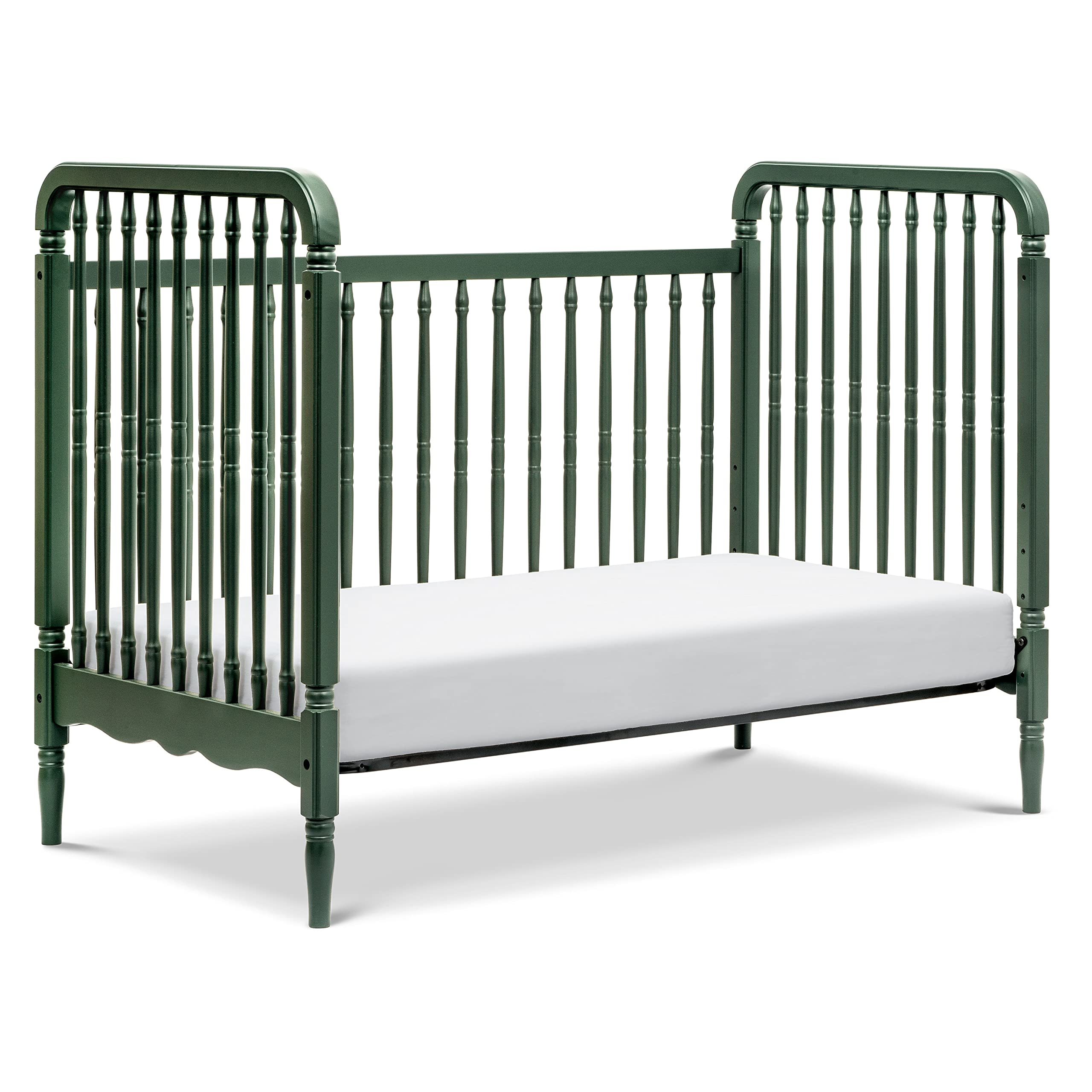 Namesake Liberty 3-in-1 Convertible Spindle Crib with Toddler Bed Conversion Kit in Forest Green, Greenguard Gold Certified (M7101FRGR)