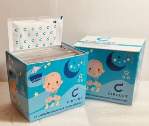 circure circumcision bandage lubricated with white petroleum jelly for newborns, wounds, diaper rash, for baby boy, wound care