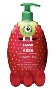 rs raw sugar kids 2-in-1 strawberry + kiwi shampoo and conditioner 12 oz. plant derived and cold pressed. vegan and cruelty free., 12 fl oz (pack of 1)