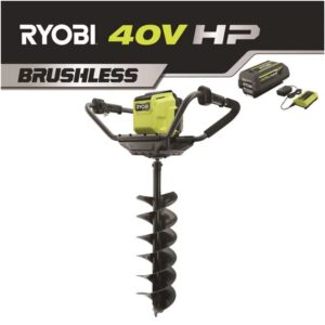 ryobi - 40v hp brushless cordless earth auger with 8 in. bit with 6.0 ah battery and charger - ry40710vnm