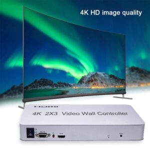 4K HDMI 2x3 Video Wall Controller | 6 Channels | HDMI 1.4, HDCP1.4 | 1 HDMI Input & 6 Outputs | 12 Display Modes - 1x1, 1x2, 1x3, 1X4, 1x5, 2x1, 2x2, 2x3, 3x1, 3x2, 4x1, 4x2, 5x1