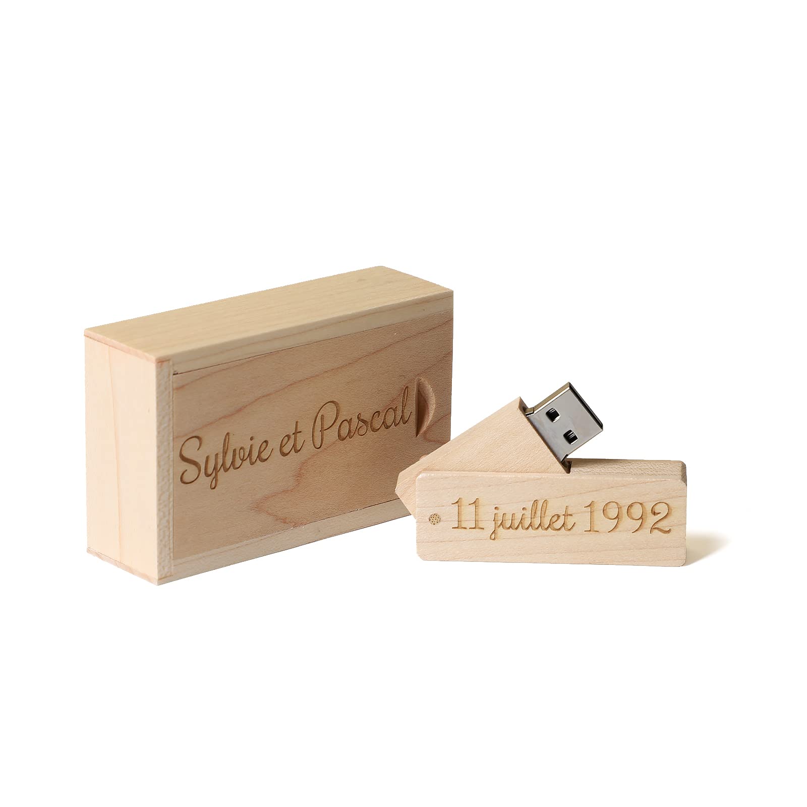 Customized Gift Personalised Engraved USB 2.0 Flash Drive Memroy Stick, Personalised Gift Engraved Wooden USB Flash Drive for Wedding, Graduation, Birthday