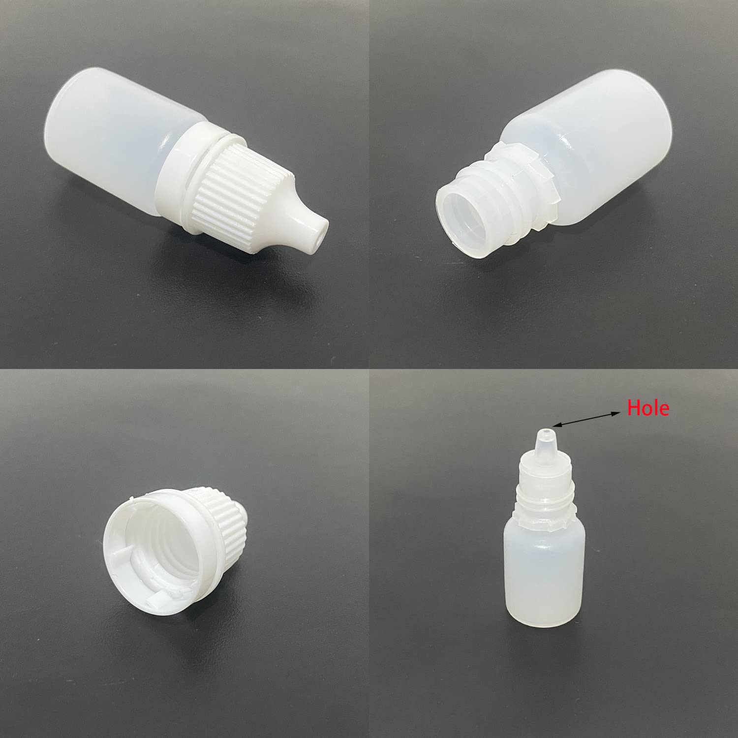 Muluo 30 Pcs 5 ml Empty Plastic Squeezable Eye Dropper bottle Plastic dropper bottle Portable Eye Drop Container with Screw Cap and Plug