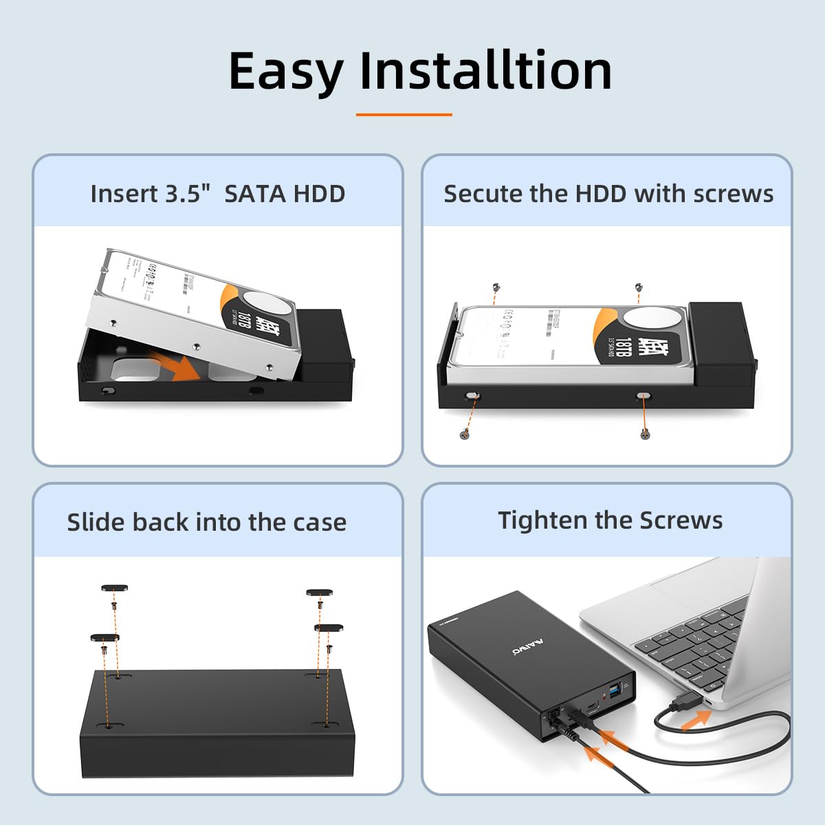 MAIWO External Hard Drive Enclosure(6Gbps) with Hub Expander for 3.5 2.5 Inch SATA SSD HDD USB C to SATA III with UASP, 1 Port USB C Hub/2 Port USB A 10Gbps Hub,Compatible with Seagate Samsung Xbox