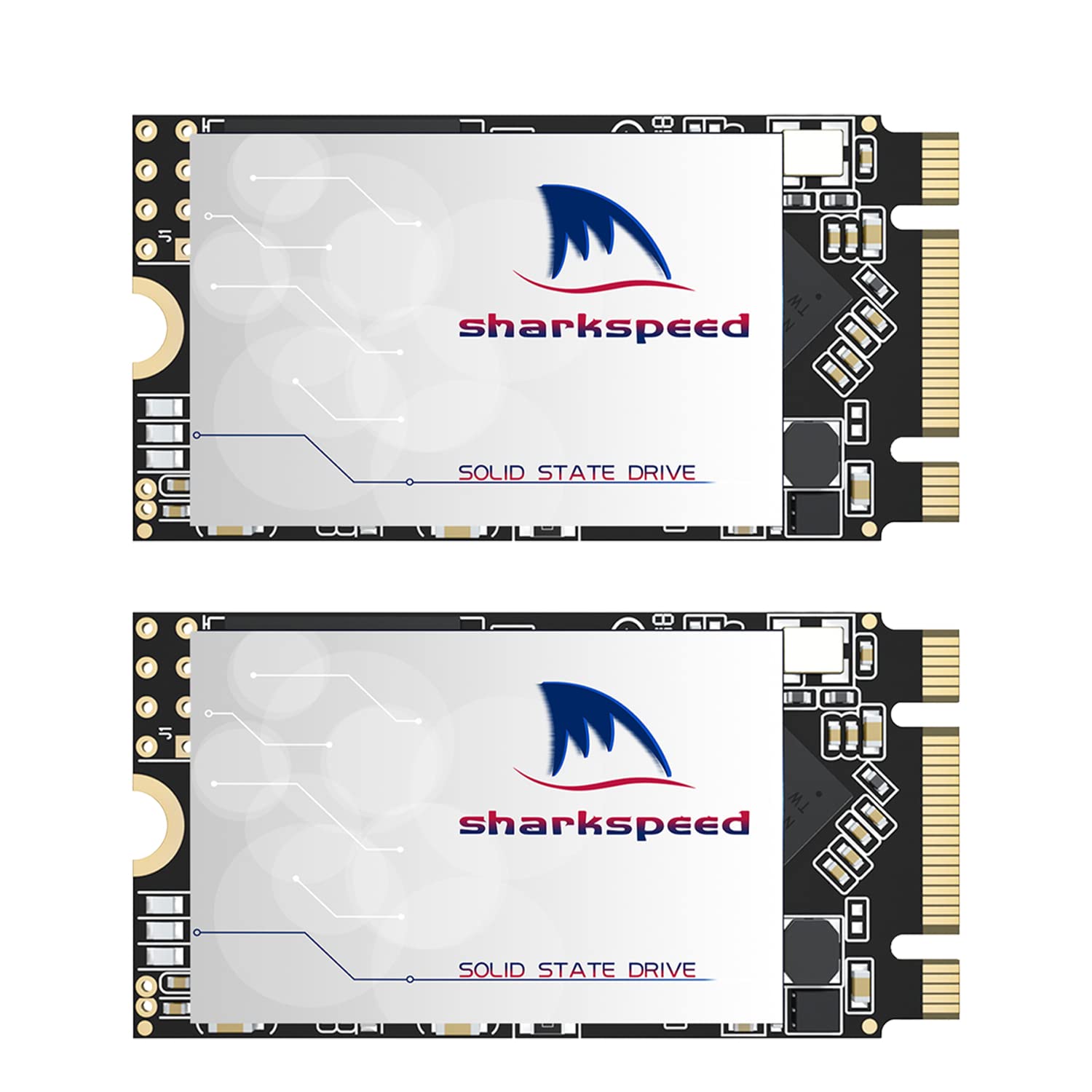 2242 NGFF 64GB M.2 SSD SHARKSPEED Plus Internal M2 SSD 3D NAND SATA III 6 Gb/s,Solid State Drive for Notebooks Desktop PC [M.2 2242 64GB(2Packs)]