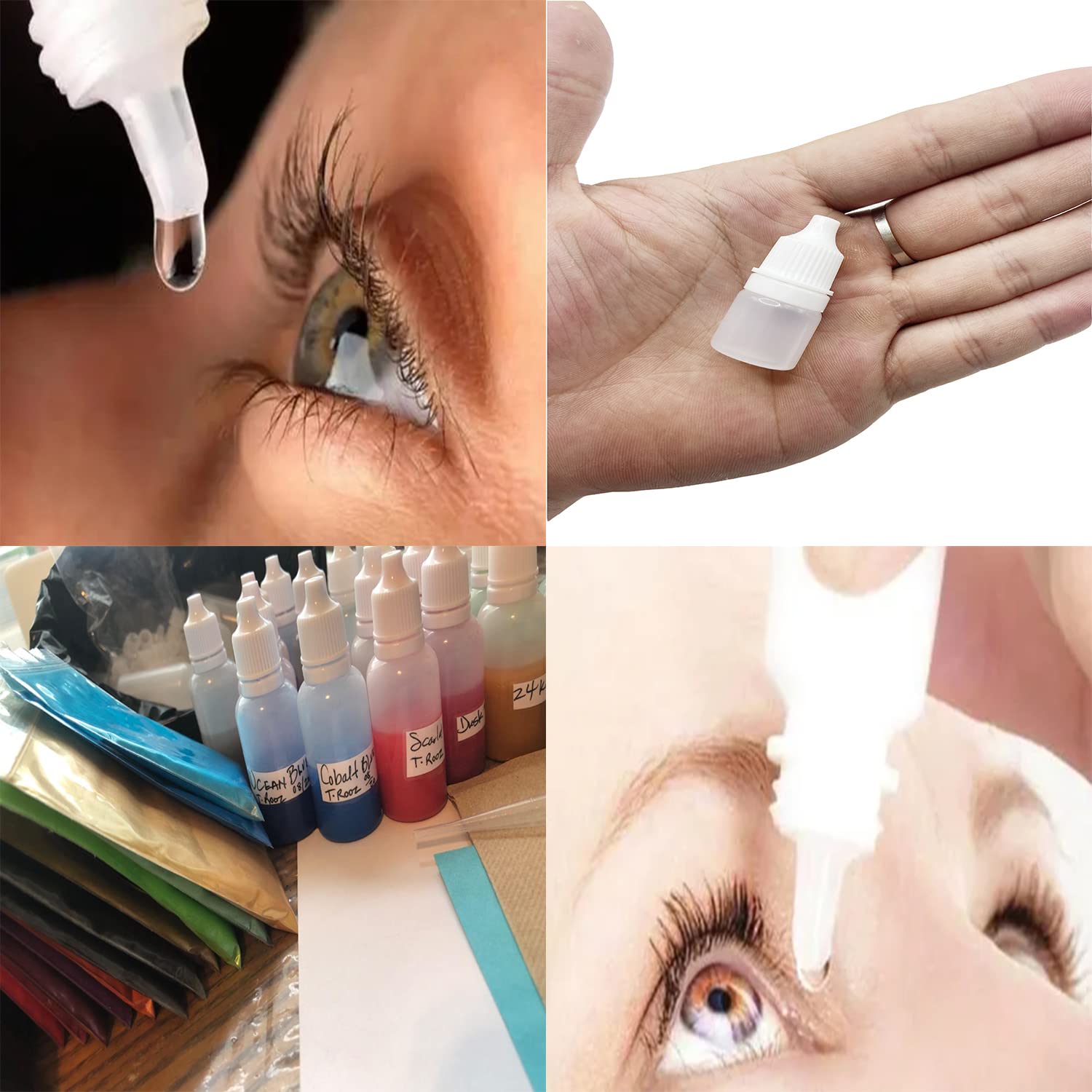 Muluo 30 Pcs 5 ml Empty Plastic Squeezable Eye Dropper bottle Plastic dropper bottle Portable Eye Drop Container with Screw Cap and Plug