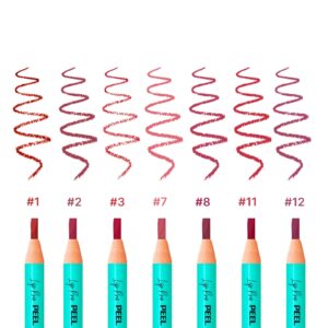 brawna [ upgrated version ] 12 lip pro pencils for lip & brow mapping with sharpener blades - pmu supplies - red