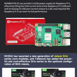 Yahboom Jetson Nano 4GB ROS Robot Lidar Mapping Navigation Depth Image 3D Analysis Mecanum Wheel Python Programming Learn Explore Robotic Kit（Nano Standard Ver-without Nano）