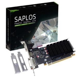 saplos radeon hd 5450 low profile graphics card, 2gb gddr3 64-bit, hdmi dvi-i vga, pci express x16, directx 11, video card for pc, computer gpu, 2 monitors support