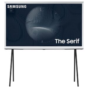 SAMSUNG 55-Inch Class The Serif LS01B Series - QLED 4K, I-Shaped Design, Anti-Reflection Matte Display, -Portable Easel -Stand, Ambient Mode+ Smart -TV -w/ Alexa Built-in (QN55LS01BAFXZA,Latest Model)