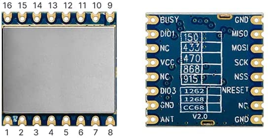 Lubeby Smart LoRa Module 16 * 16mm, Low Cost SPI Port LLCC68 Based LoRa Module 868MHZ LoRa-CC68 & LoRa-CC68-TCXO Compatible with RFM95W (LoRa-CC68-868 x 5 pcs)