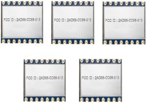 lubeby smart lora module 16 * 16mm, low cost spi port llcc68 based lora module 868mhz lora-cc68 & lora-cc68-tcxo compatible with rfm95w (lora-cc68-868 x 5 pcs)