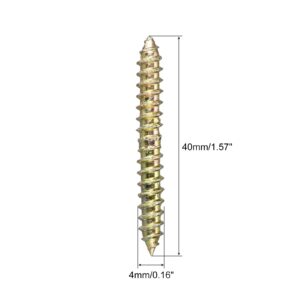 uxcell 4x18mm Hanger Bolts, 12pcs Double Ended Self-Tapping Thread Wood to Wood Dowel Screws for Wood Connecting