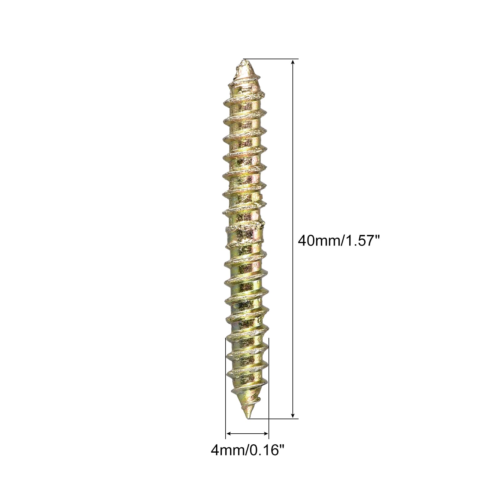 uxcell 4x18mm Hanger Bolts, 12pcs Double Ended Self-Tapping Thread Wood to Wood Dowel Screws for Wood Connecting