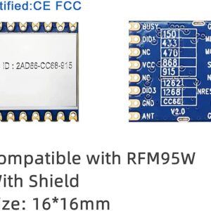 Lubeby Smart LoRa Module 16 * 16mm, Low Cost SPI Port LLCC68 Based LoRa Module 868MHZ LoRa-CC68 & LoRa-CC68-TCXO Compatible with RFM95W (LoRa-CC68-868 x 5 pcs)