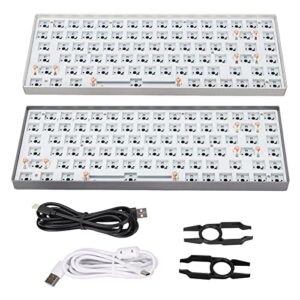 Yunseity DIY Mechanical Keyboard Kit, 84 Keys Custom RGB Hot Swap Keyboard Wired Gaming Keyboard with Keycap Puller and USB Cable Support 5 Pin Shaft 3 Pin Shaft(Silver White)