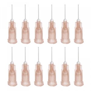 uxcell industrial blunt tip dispensing needle with luer lock for liquid glue gun, 26g 1/2", 20 pcs (light brown)