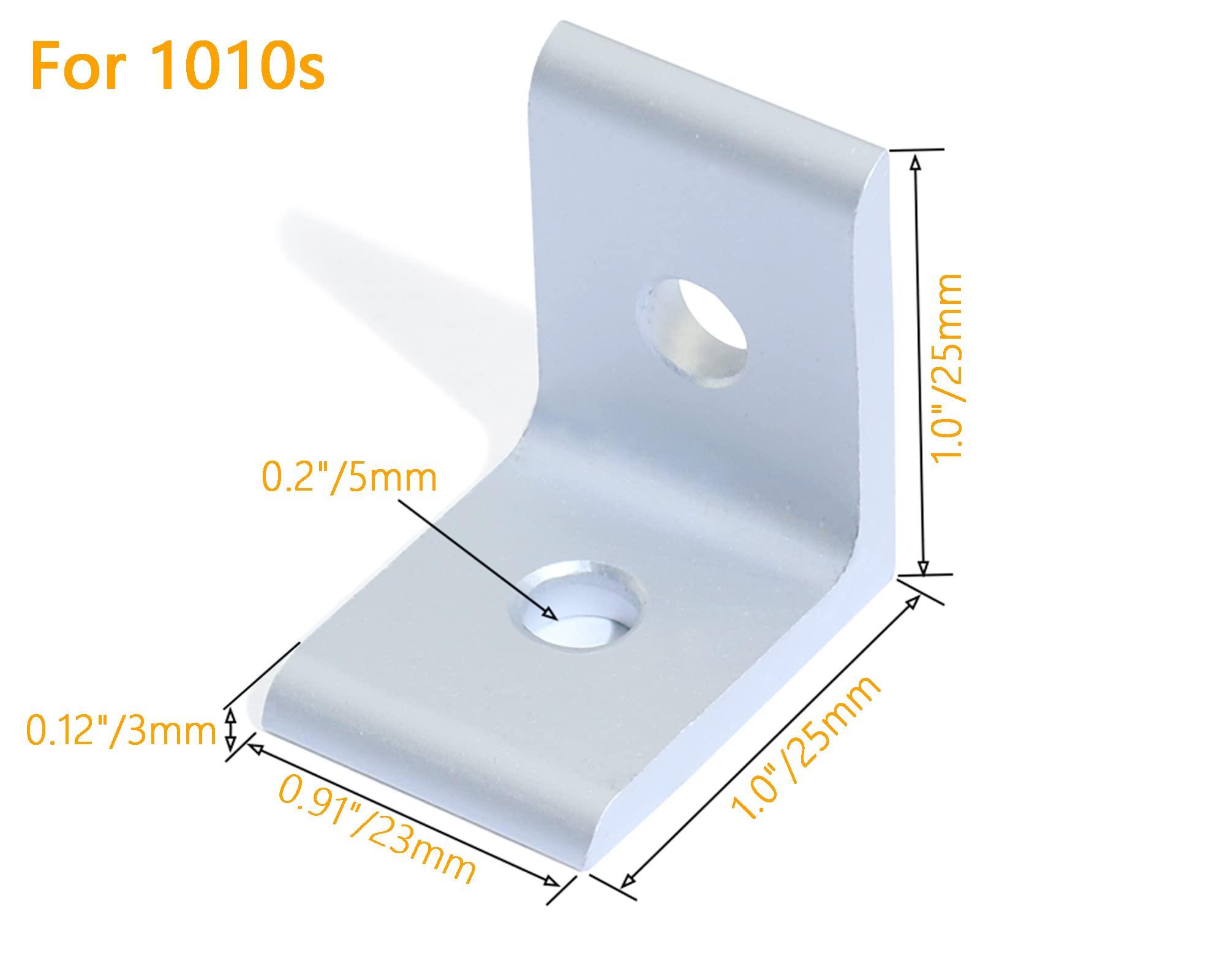 10Sets 1010 Series Aluminum Extrusion Corner Bracket Connectors,10pcs 1010 Aluminum Profile L Shaped Corner Brackets,with 20pcs Sliding T Nuts and Screws for 1010 Aluminum Extrusion Profile Hardware