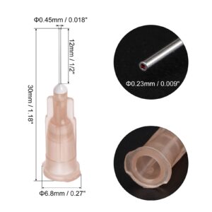 uxcell Industrial Blunt Tip Dispensing Needle with Luer Lock for Liquid Glue Gun, 26G 1/2", 20 Pcs (Light Brown)