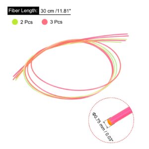 MECCANIXITY Fiber Optic Rods PMMA 0.75mmx30cm for Sight Filament Red, Green, 1 Set Pack of 5