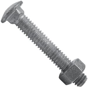 carriage bolts 5/16-18 x 2": w/nuts galvanized carriage bolt ~ coarse thread (2 inches long) (25 pieces) - chain link fence carriage bolt w/nuts