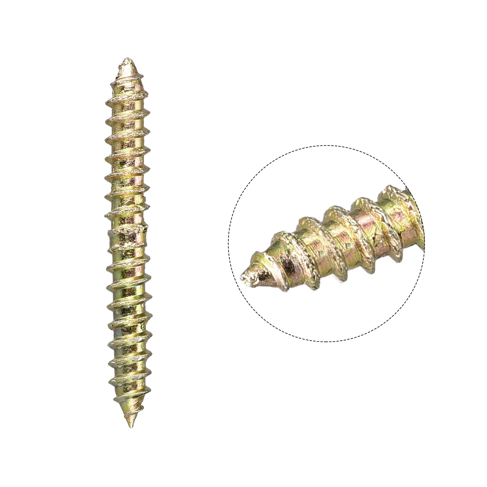 uxcell 4x18mm Hanger Bolts, 12pcs Double Ended Self-Tapping Thread Wood to Wood Dowel Screws for Wood Connecting