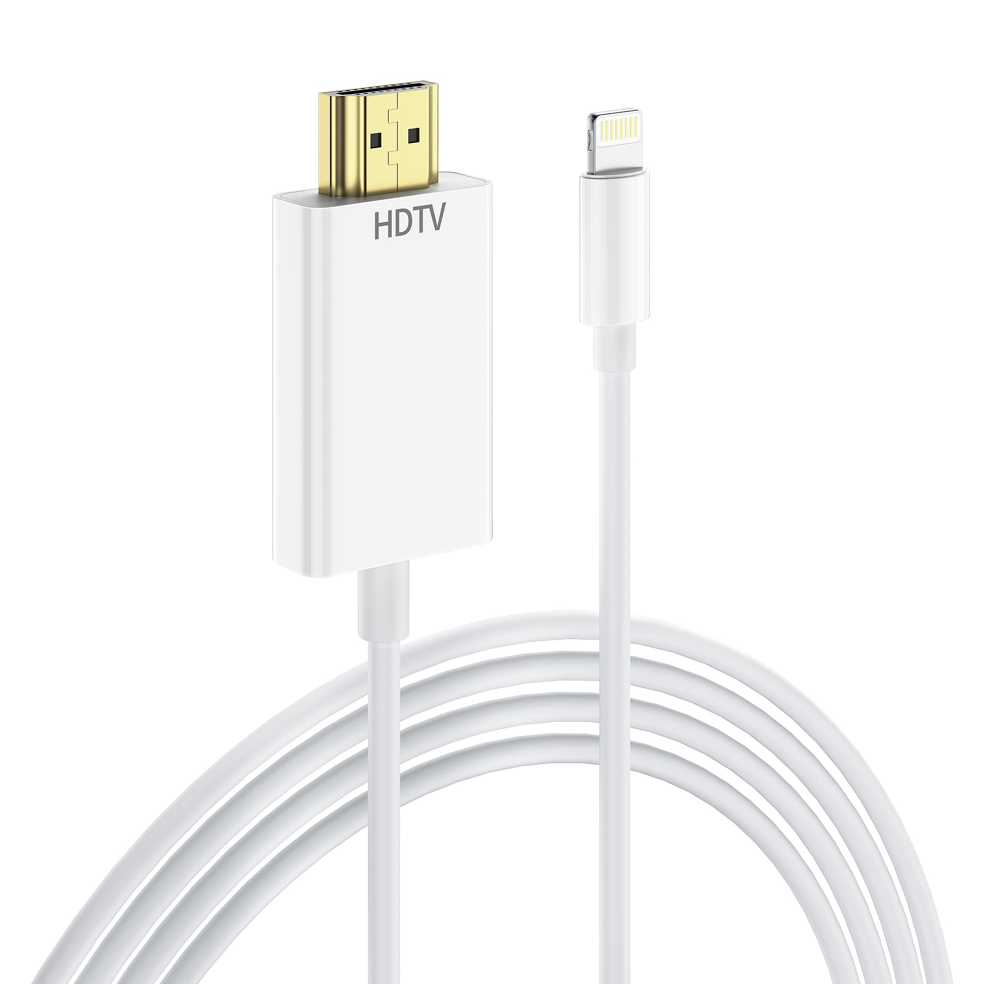 Mixfly [Apple MFi Certified] Lightning to HDMI Adapter Digital AV, for iPad iPhone to HDMI Adapter 1080P with iPad, Sync Screen Connector Directly Connect on HDTV/Monitor/Projector - (1.5 m)