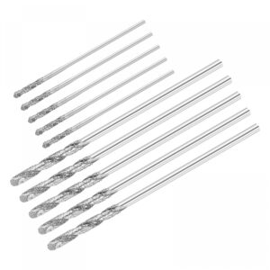 uxcell 10 pcs 0.9mm 1.7mm diamond twist drill bits high speed steel for glass sea shells stone tiles