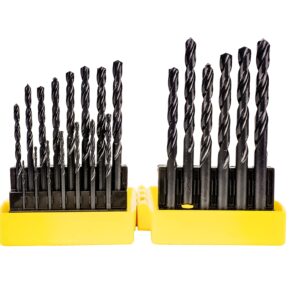 General Tools Black Surface Finishing HSS Drill Bit Set #WS-0701, 21-Piece Set from 1/16" to 3/8" Bits with Case