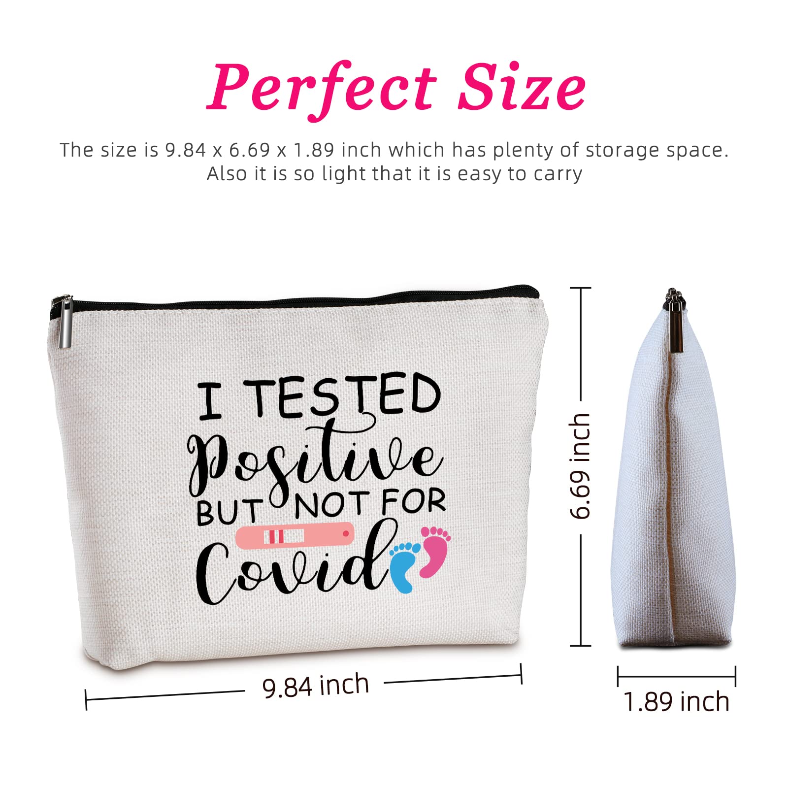 Pregnancy Announcements Zipper Travel Makeup Bag Pregnancy Gifts for First Time Moms Pregnant Mom Gifts Funny Gifts for Wife for New Mom Gifts First Time Mom Unique Gifts