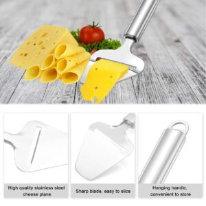 WarmHut Set of 2 Stainless Steel Wire Cheese Slicer for Block Cheese with 2 Replacement Wires, Cheese Cutter Plane Knives for Soft, Semi-hard, Hard Cheeses Kitchen Tool