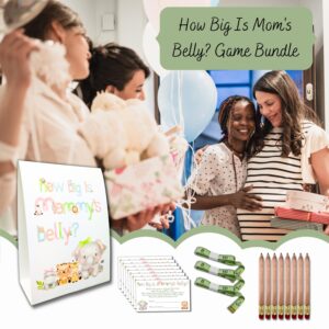 How Big is Mommys Belly Game cinta para medir la panza Measure the Belly Baby Shower Game 62 Piece for 50 Players Safari Theme Baby Shower Bundle With Baby Measuring Tape