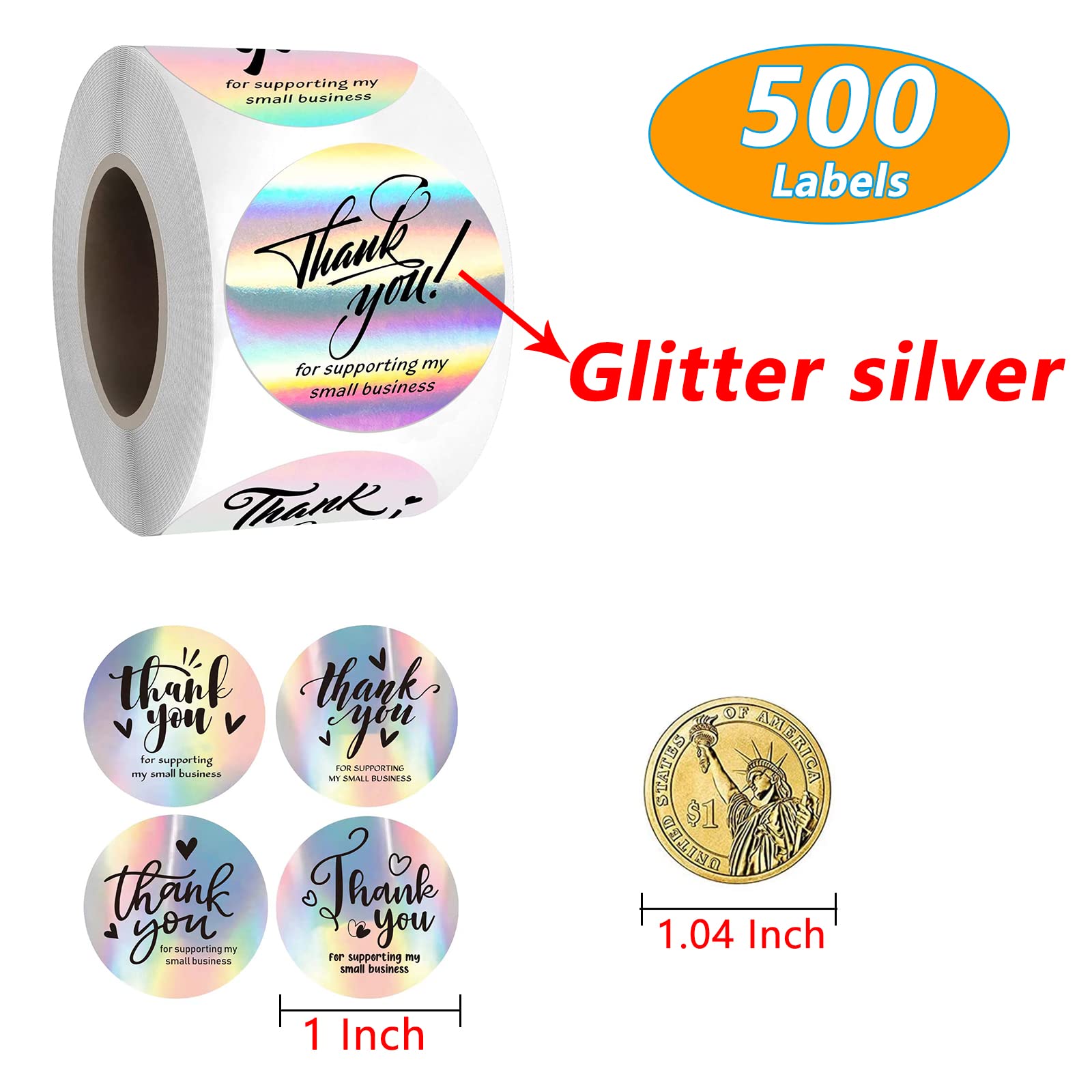 Thank You Stickers Small Business-2500pcs 5 Rolls Small Thank You Stickers 1 Inch,Thank You Labels Stickers for Envelope Seal,Bubble Mailers Packaging,Various Floral Patterns (TYS01)