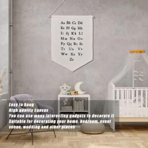 Agatige Alphabet Hanging Wall Canvas Decor, Retro Large Simple Nursery Wall Decor DIY Classroom Home Decor for Nursery, Child Room, Kindergarten