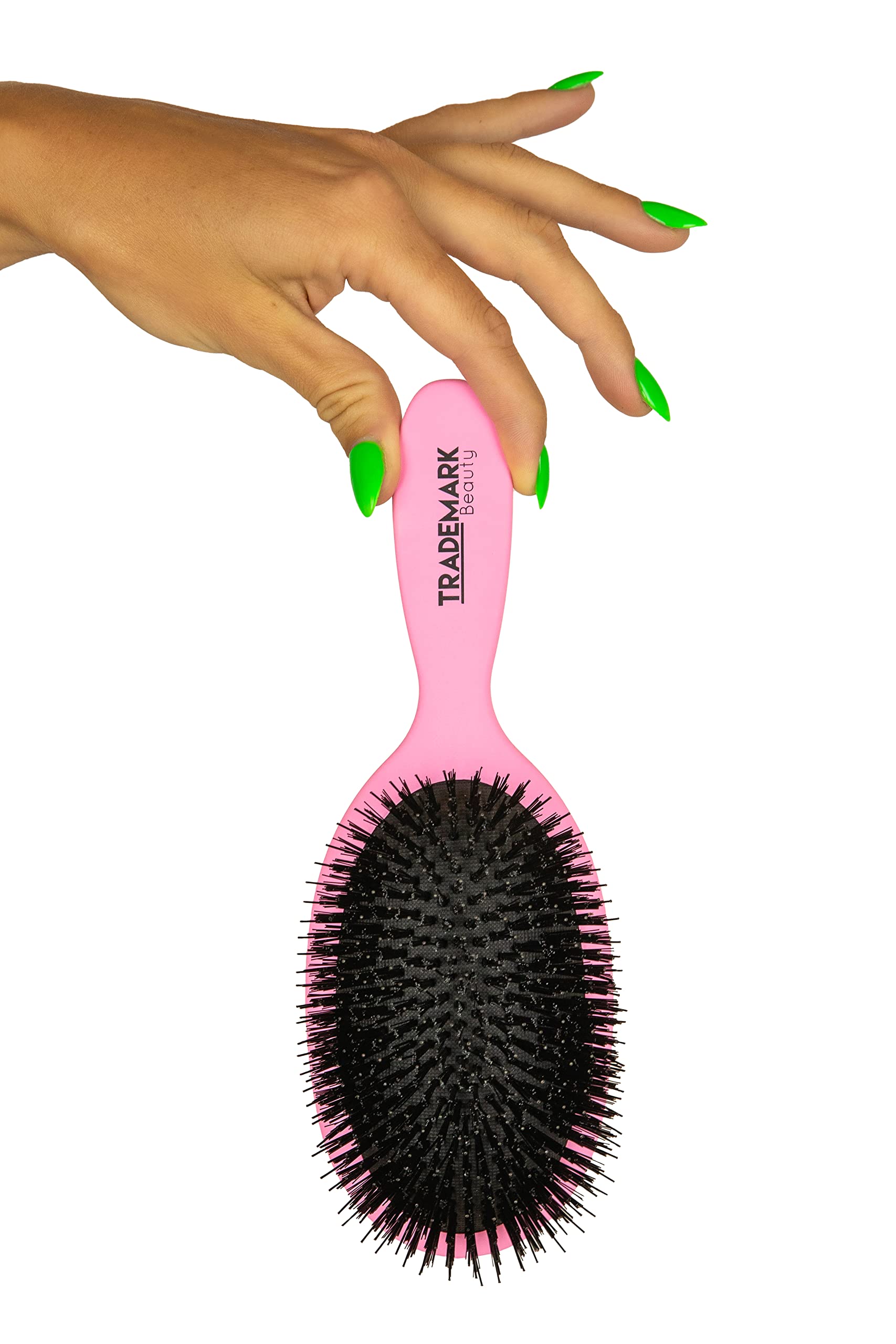 Dry & Wet Brush, Detangler, Dual-Length Flexible Synthetic Bristle Brush, Prevents Hair Breakage, For All Hair Types, For Women, Men and Kids - Pink