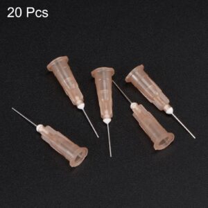 uxcell Industrial Blunt Tip Dispensing Needle with Luer Lock for Liquid Glue Gun, 26G 1/2", 20 Pcs (Light Brown)