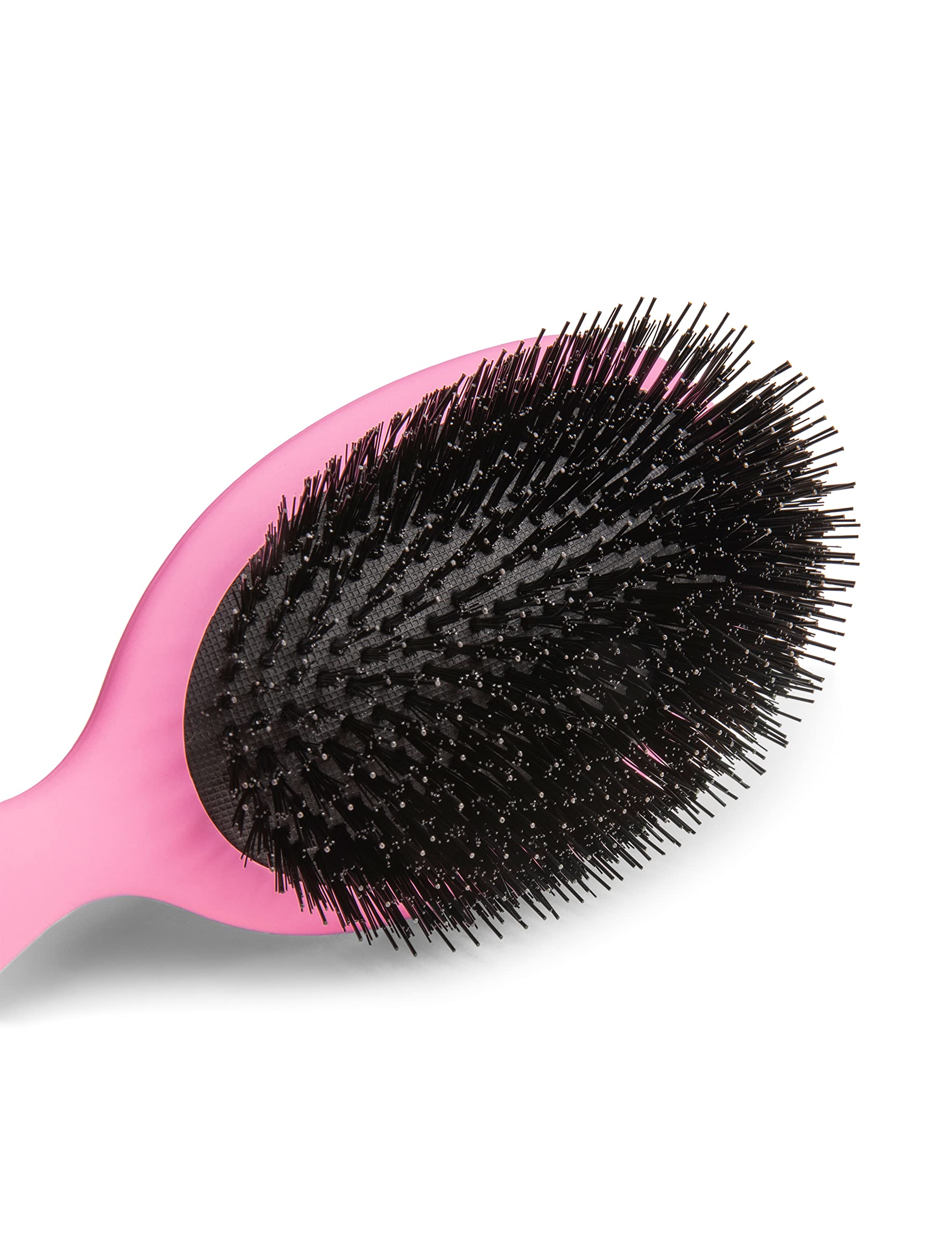 Dry & Wet Brush, Detangler, Dual-Length Flexible Synthetic Bristle Brush, Prevents Hair Breakage, For All Hair Types, For Women, Men and Kids - Pink