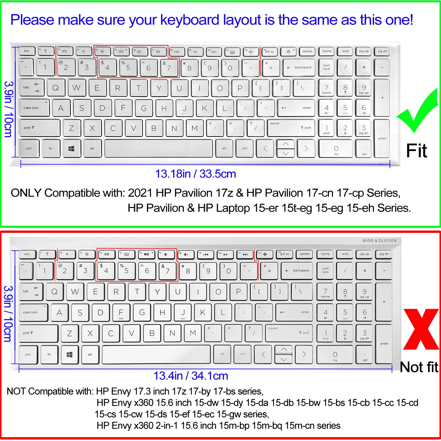 Sanfulin Silicone Keyboard Cover for 15.6 HP Pavilion & HP Laptop 15-eg 15t-eg 15-eh 15-er Series, HP Laptop 17 17-cn 17-cp 17z-cp Series, Red Flower