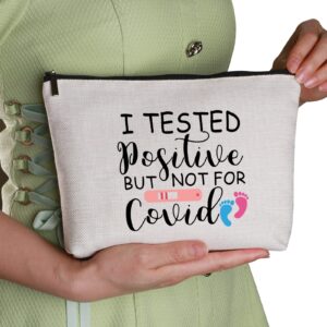 Pregnancy Announcements Zipper Travel Makeup Bag Pregnancy Gifts for First Time Moms Pregnant Mom Gifts Funny Gifts for Wife for New Mom Gifts First Time Mom Unique Gifts