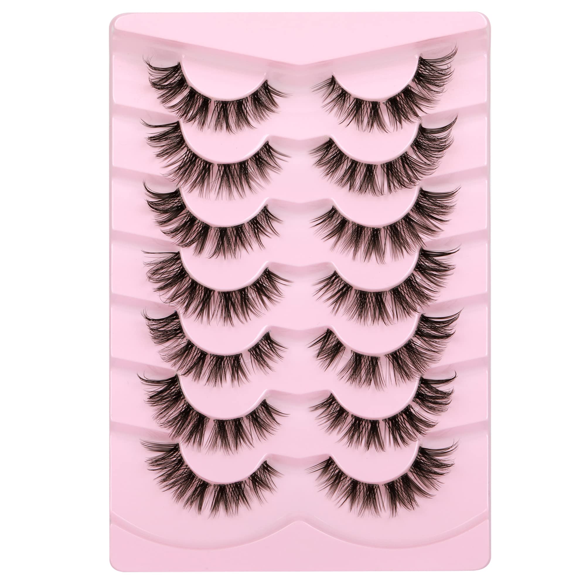 Cluster Lashes 56 Wisps DIY Lashes Natural Look Cat Eye Clear Band Mink Lashes Pack Wispy Fluffy 3D Curl False Eyelashes by ALICE