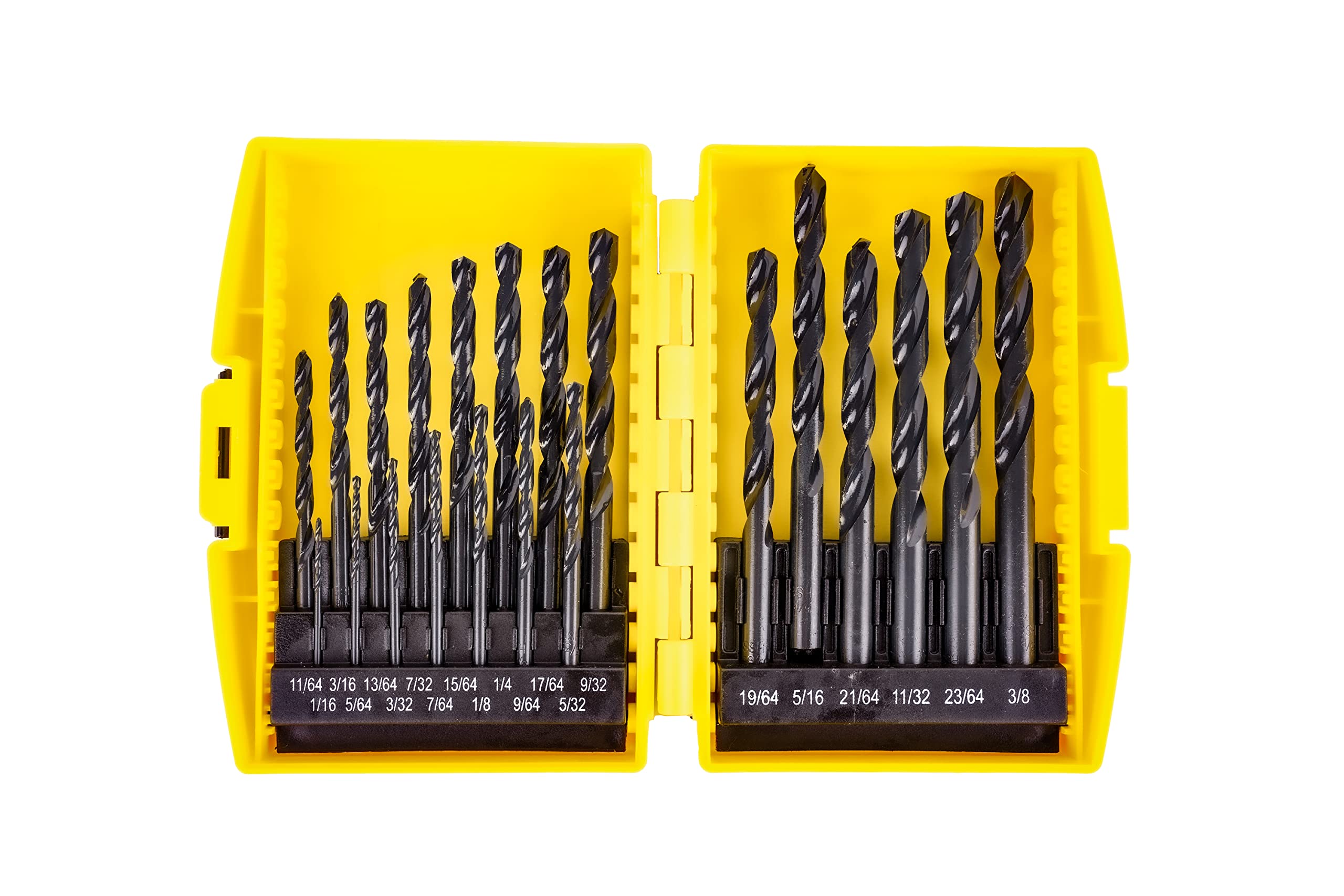 General Tools Black Surface Finishing HSS Drill Bit Set #WS-0701, 21-Piece Set from 1/16" to 3/8" Bits with Case