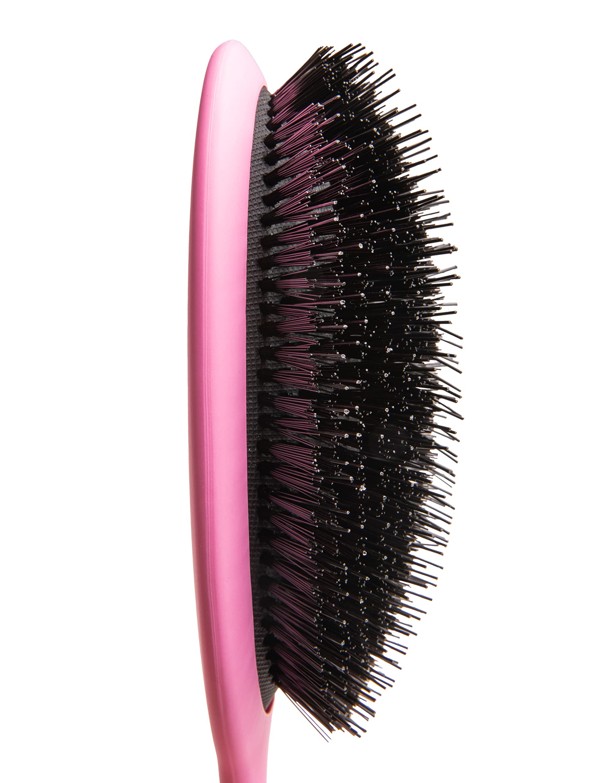 Dry & Wet Brush, Detangler, Dual-Length Flexible Synthetic Bristle Brush, Prevents Hair Breakage, For All Hair Types, For Women, Men and Kids - Pink