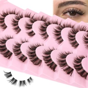 cluster lashes 56 wisps diy lashes natural look cat eye clear band mink lashes pack wispy fluffy 3d curl false eyelashes by alice