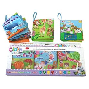 lmtlessdeals baby soft cloth books baby books safety fabric baby book set 3 pack gift set