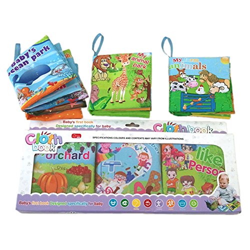 LmtLessDeals Baby Soft Cloth Books Baby Books Safety Fabric Baby Book Set 3 Pack Gift Set