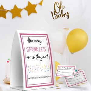 Guess How Many Sprinkles Are In The Jar, Baby Shower Games, Baby Shower Decorations - One Sign and 50 Cards(MANY022)